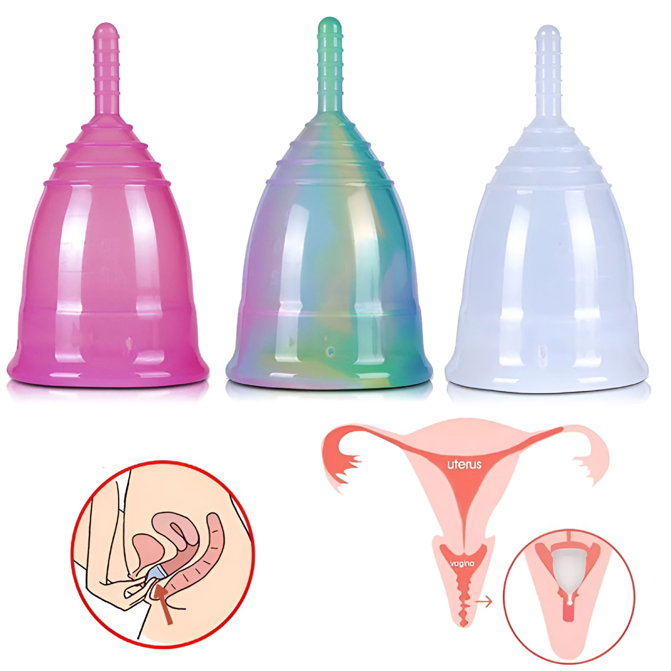 XIRQI Multicolor Soft Menstrual Cup Silicone Feminine Hygiene Period ...