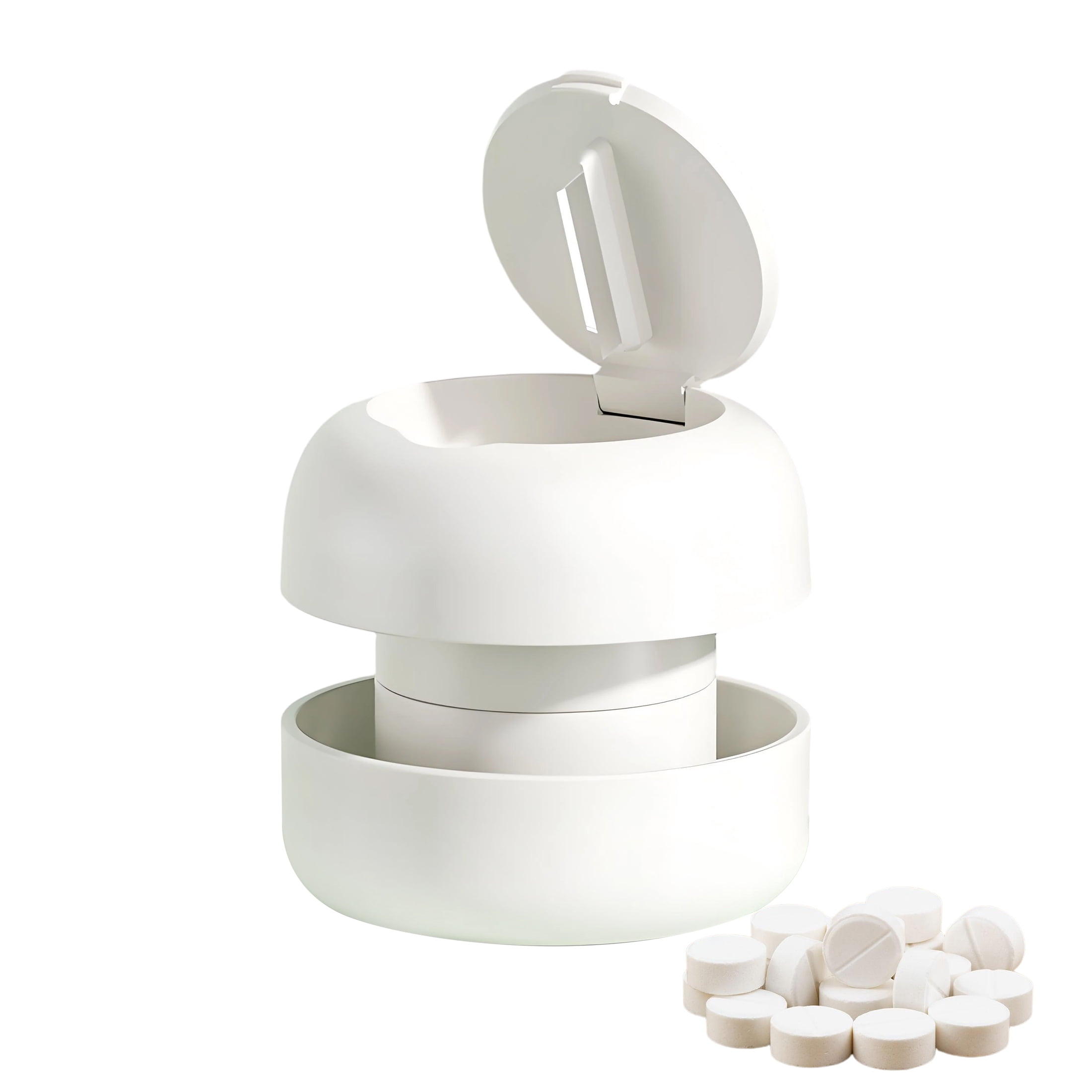 XIRQI Pill Crusher and Cutter 3-In-1,Pill Splitter with Built-In ...