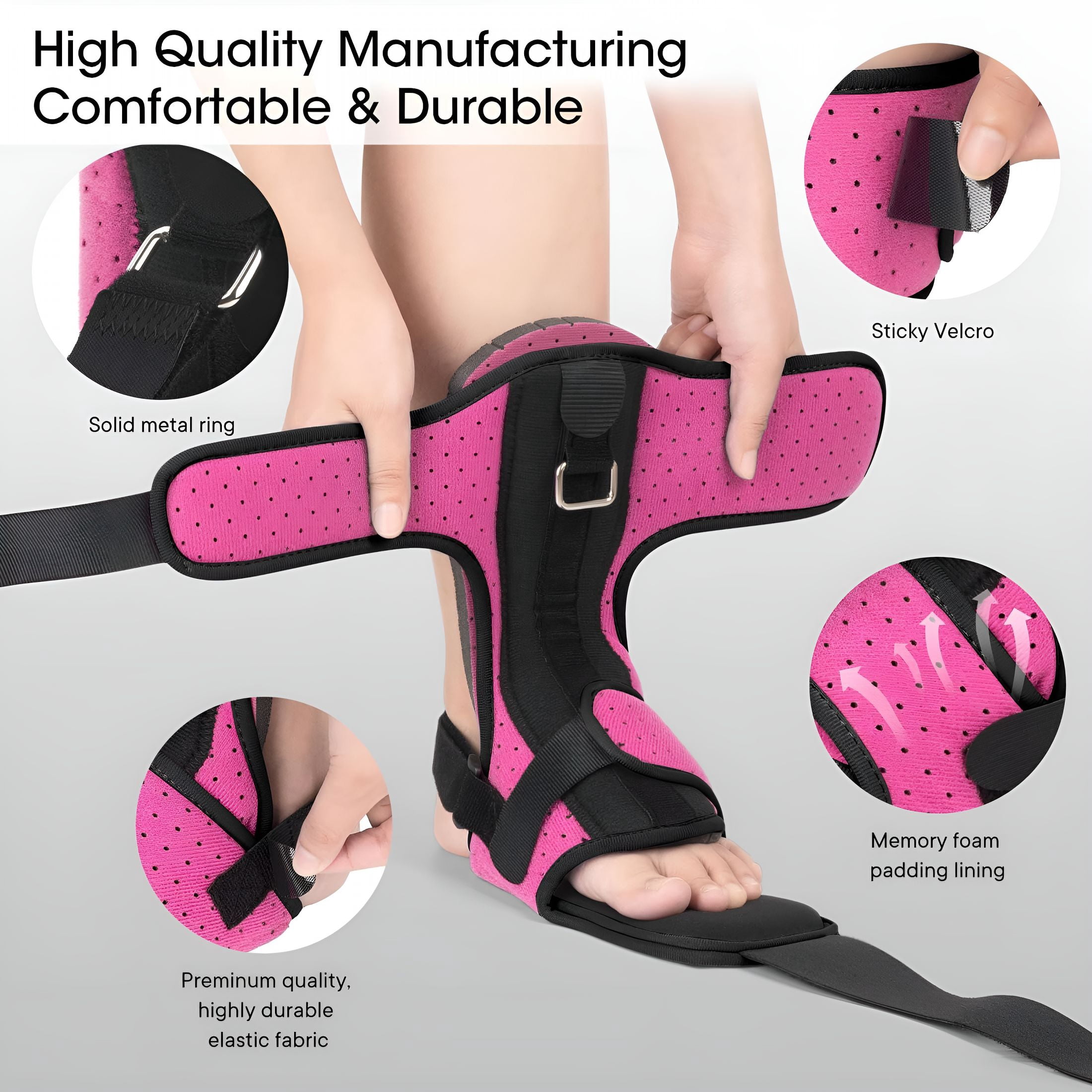 XIRQI Plantar Fasciitis Night Splint,Upgraded Adjustable Foot Brace for ...