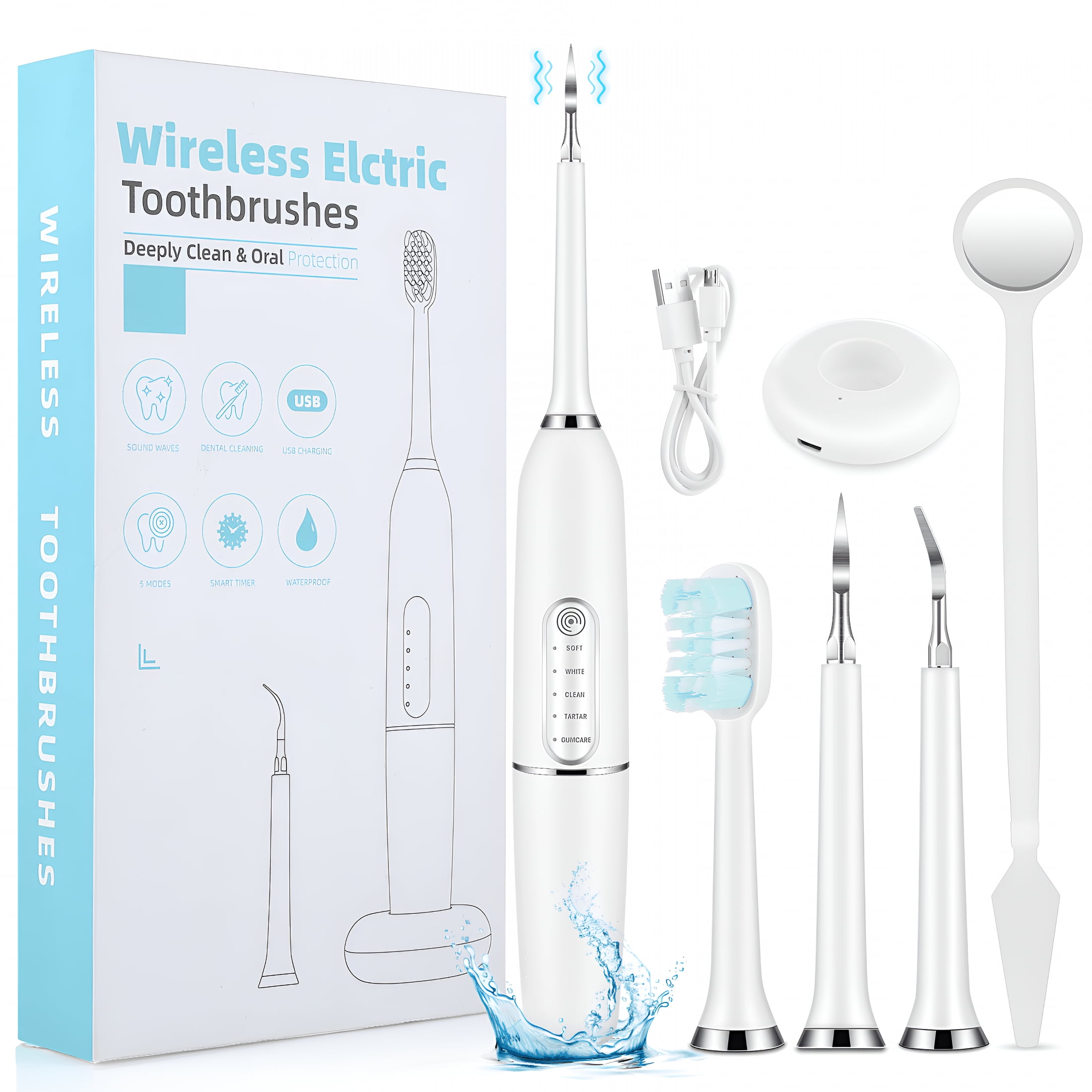 XIRQI Plaque Remover for Teeth,Tooth Scraper Polisher,Ultrasonic Tooth ...