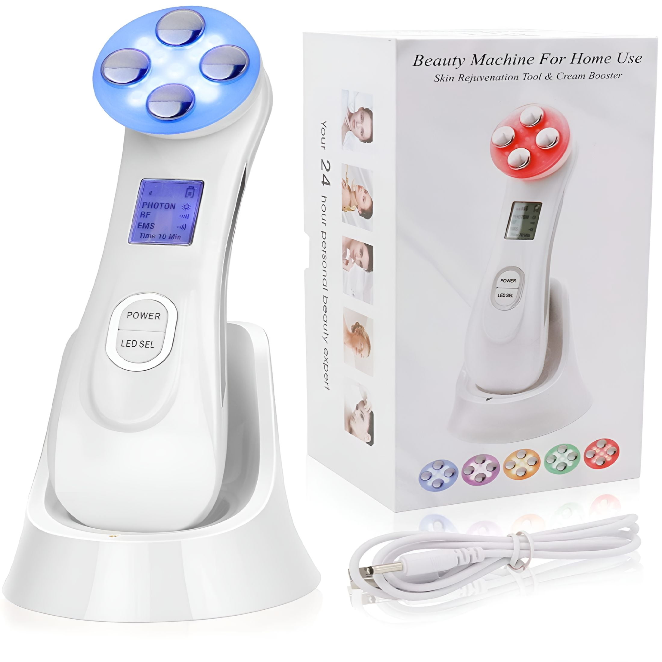 XIRQI Radio Frequency Skin Tightening Machine, 6-in-1 Rechargeable Anti ...