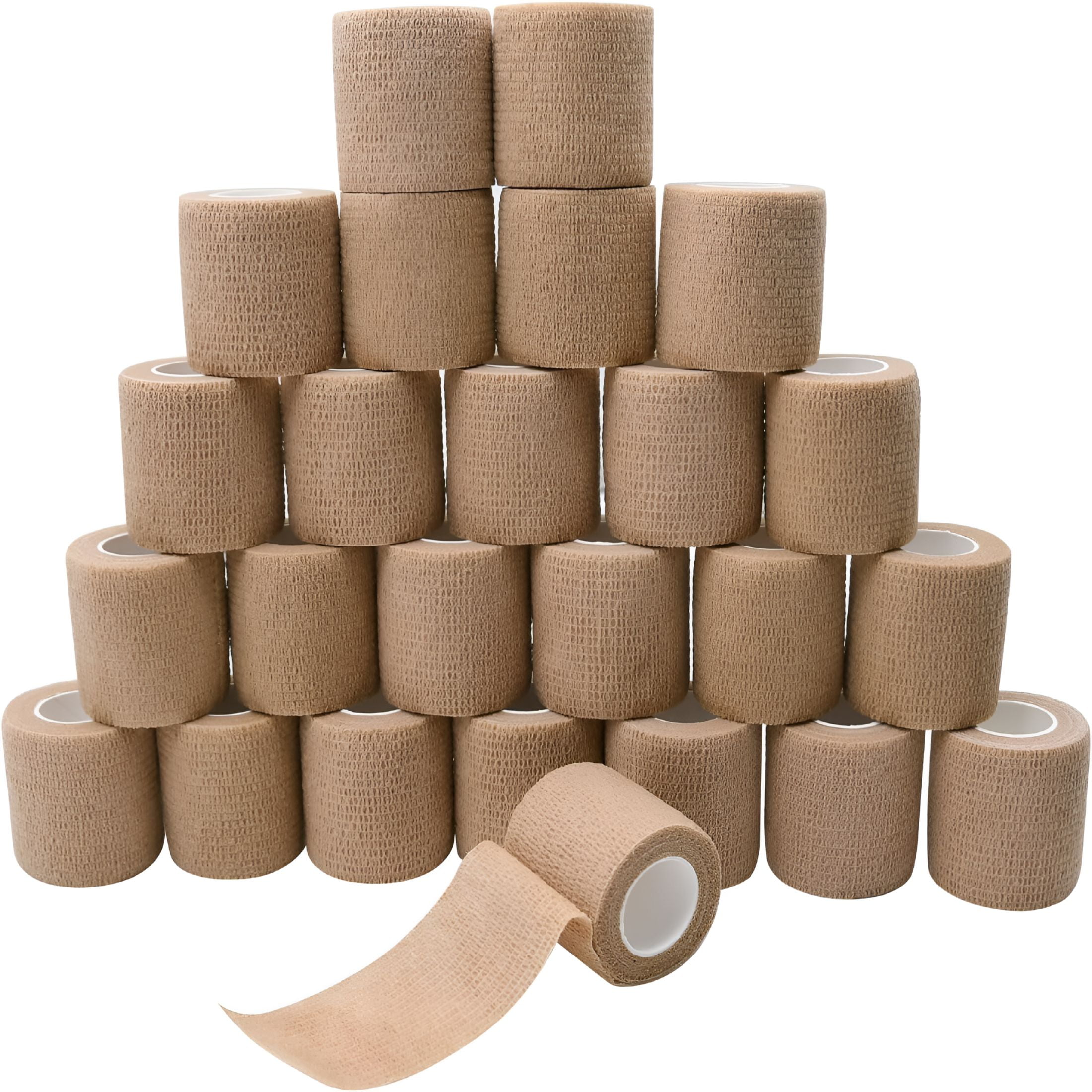 XIRQI Self Adhesive Bandage Wraps,24 Pack 2 Inch 5 Yards Skin Color ...