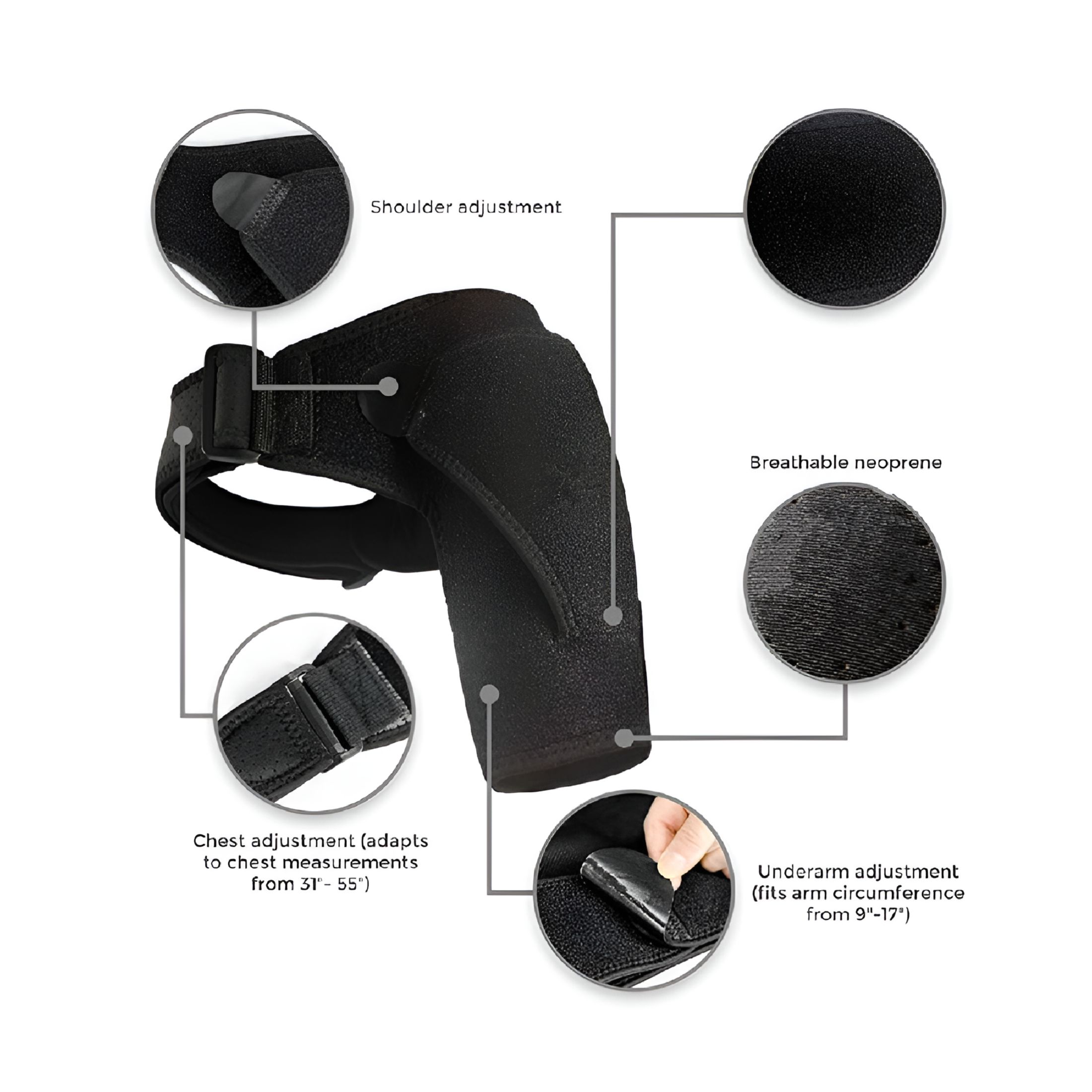 XIRQI Shoulder Support Brace with Pressure Pad for Men Women,Adjustable ...