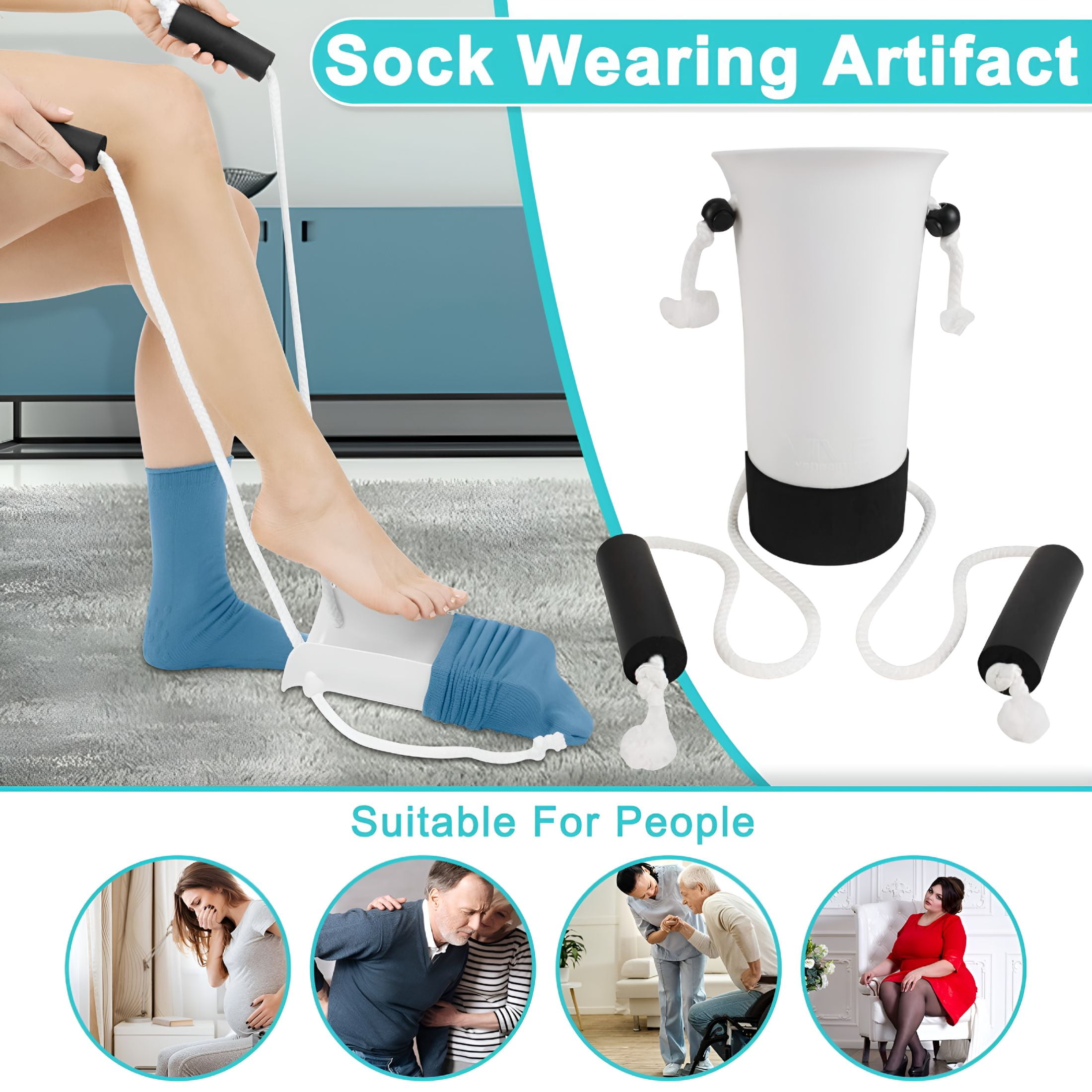 XIRQI Sock Aid Tool and Pants Assist for Elderly,Disabled,Pregnant ...