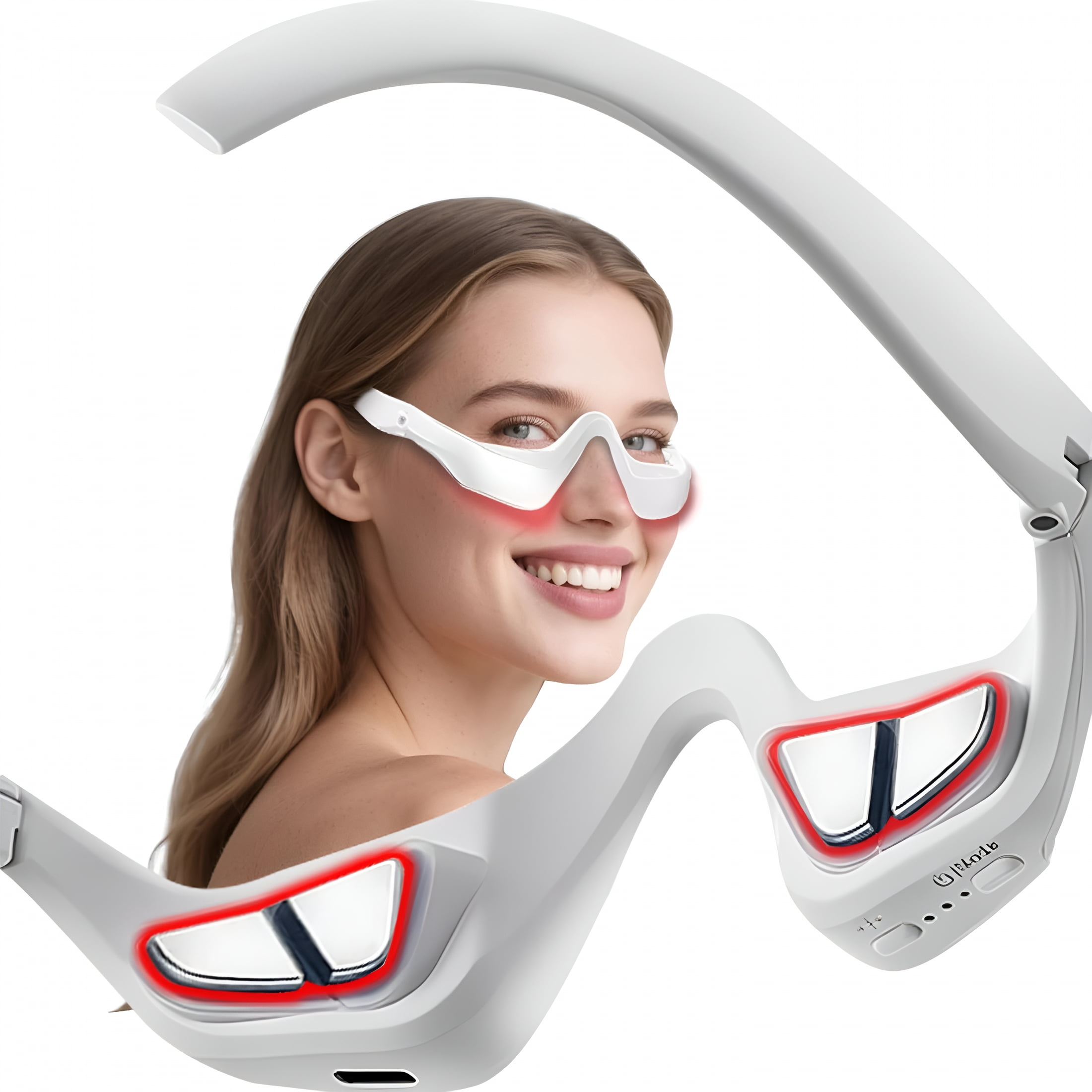 XIRQI Under-Eye Red Light Therapy Device with Microcurrent, 3D Contour ...