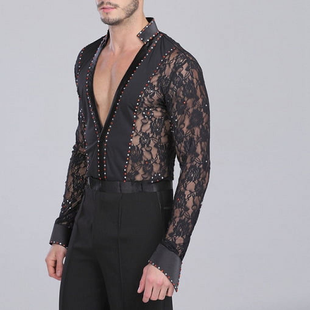 XISAA Brand New Modern Ballroom Dance Cha Cha Practice Suit Men‘s Lace ...