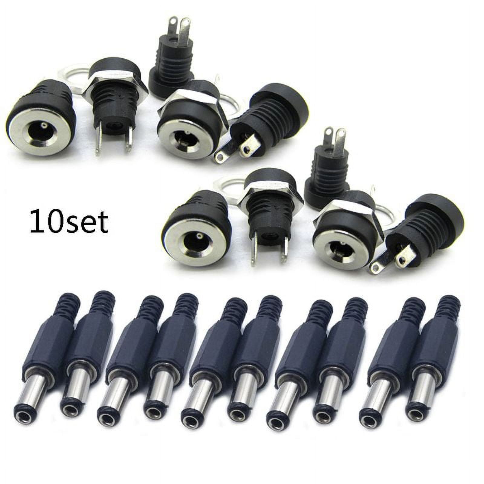 XISAOK 10 Pairs Male+Female 2.1x5.5MM for DC Power Jack Plug Socket ...