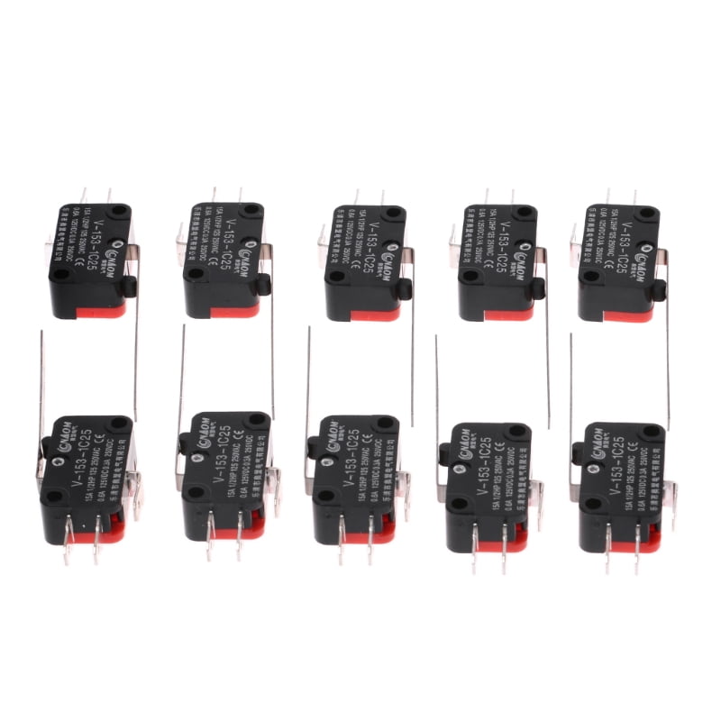XISAOK 10pcs V-153-1C25 Limit Switches Long Straight Hinge Lever Type ...