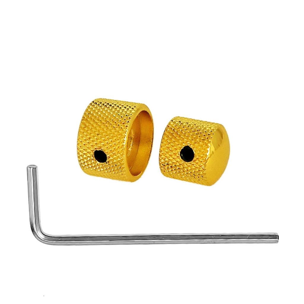 XISAOK 2 Pack Metal Guitar and Bass Control Knobs Metal Texture for ...