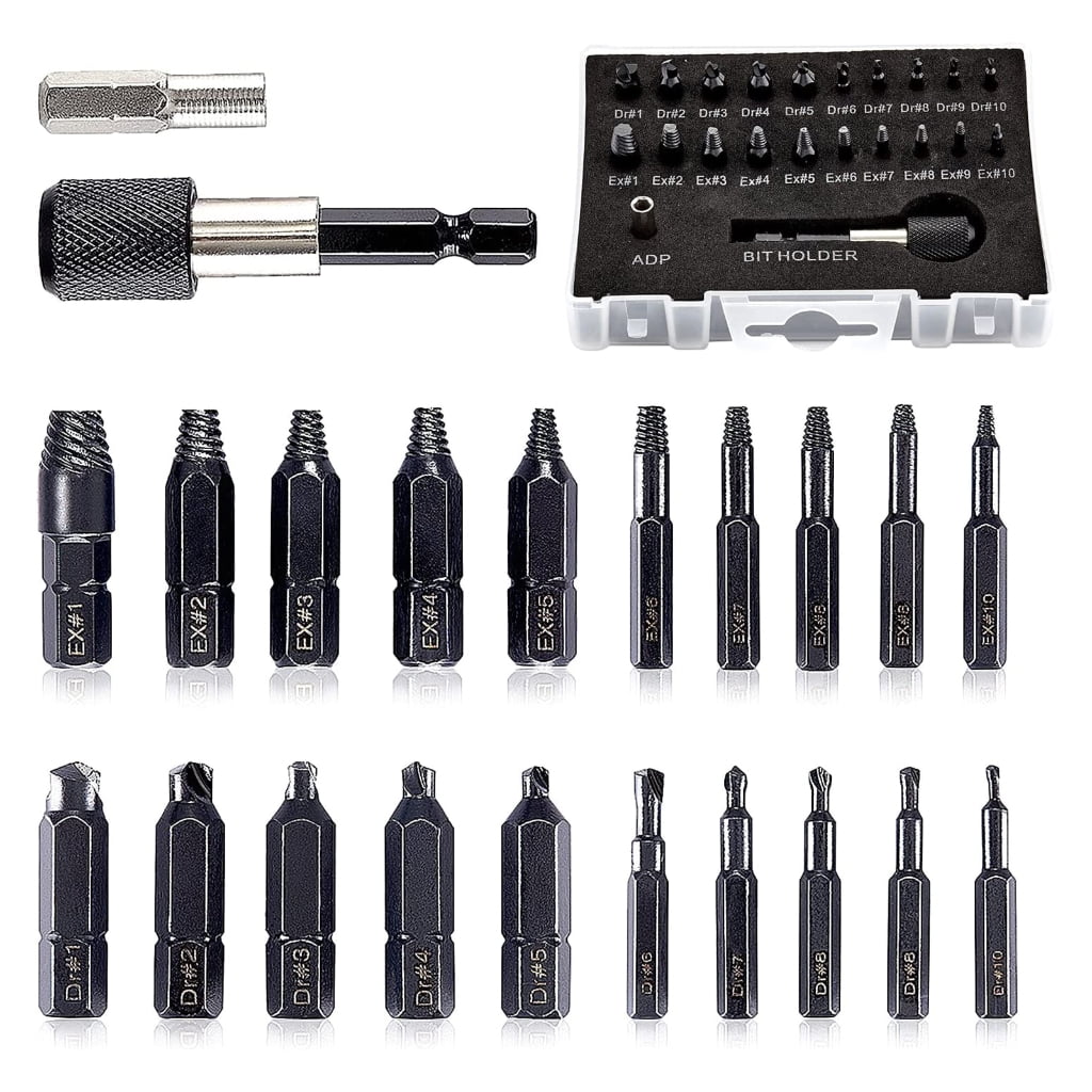 XISAOK 22Pieces Damaged Screw Extractor Drill Bit Set Stripped Screw ...
