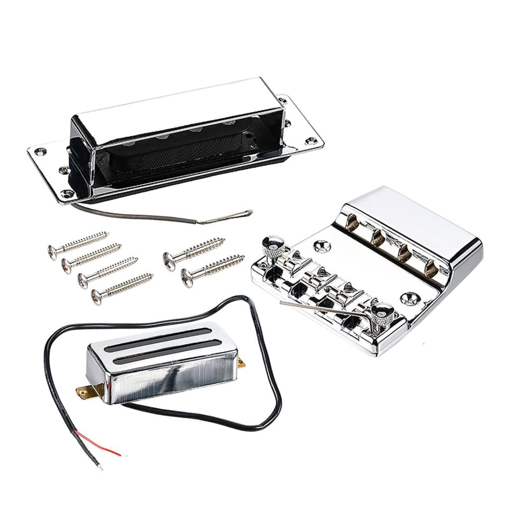XISAOK 4 String Electric Bass Bridge & Pickup Set Neck Bridge, Pickup ...