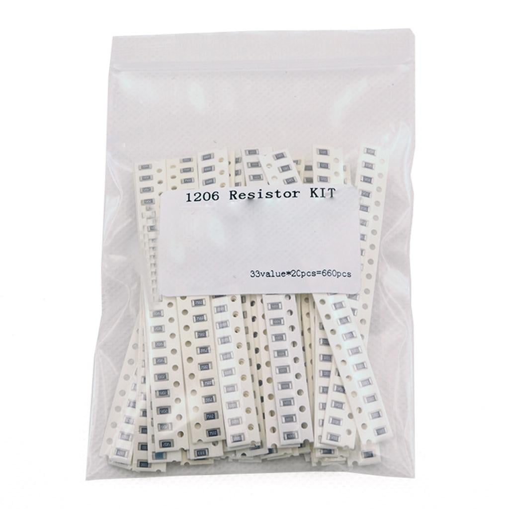 XISAOK 660pcs Chip Resistor Set 3R3/5R1/10R/22R/47R for DIY Circuit ...