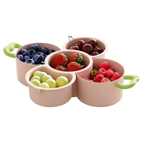 XISAOK Fruit and Nut Display Dish 2 Layer Construction Drain Basket ...