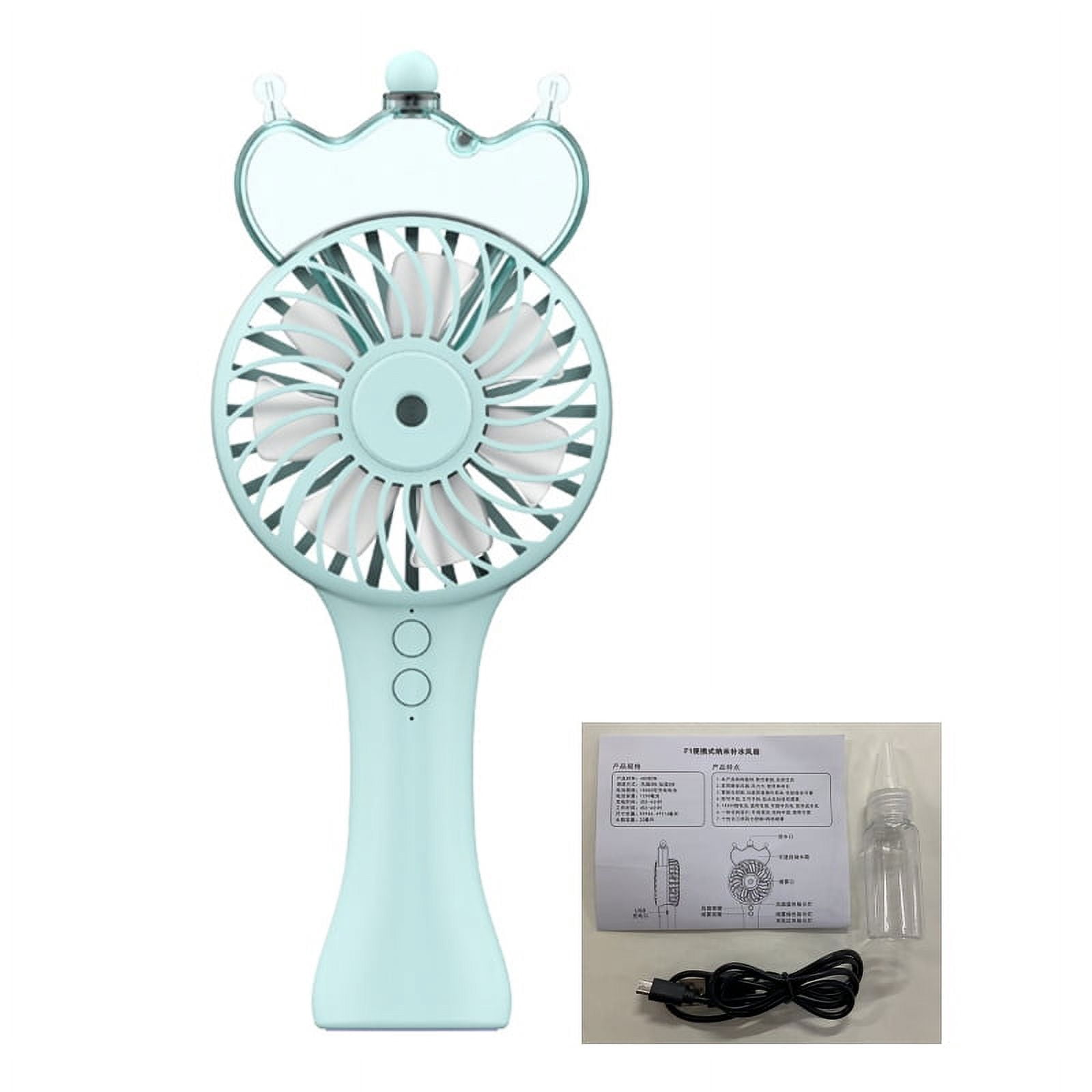 XISAOK Portable Water Spray Mist Fan Electric USB Handheld 3 Speed Air ...