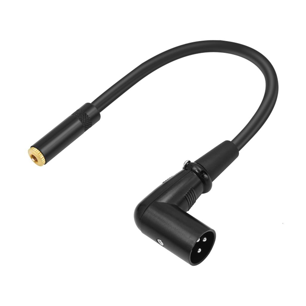 XISAOK Right Angle 3Pin Male to 3.5mm Female TRS Stereo Adapter Cable ...