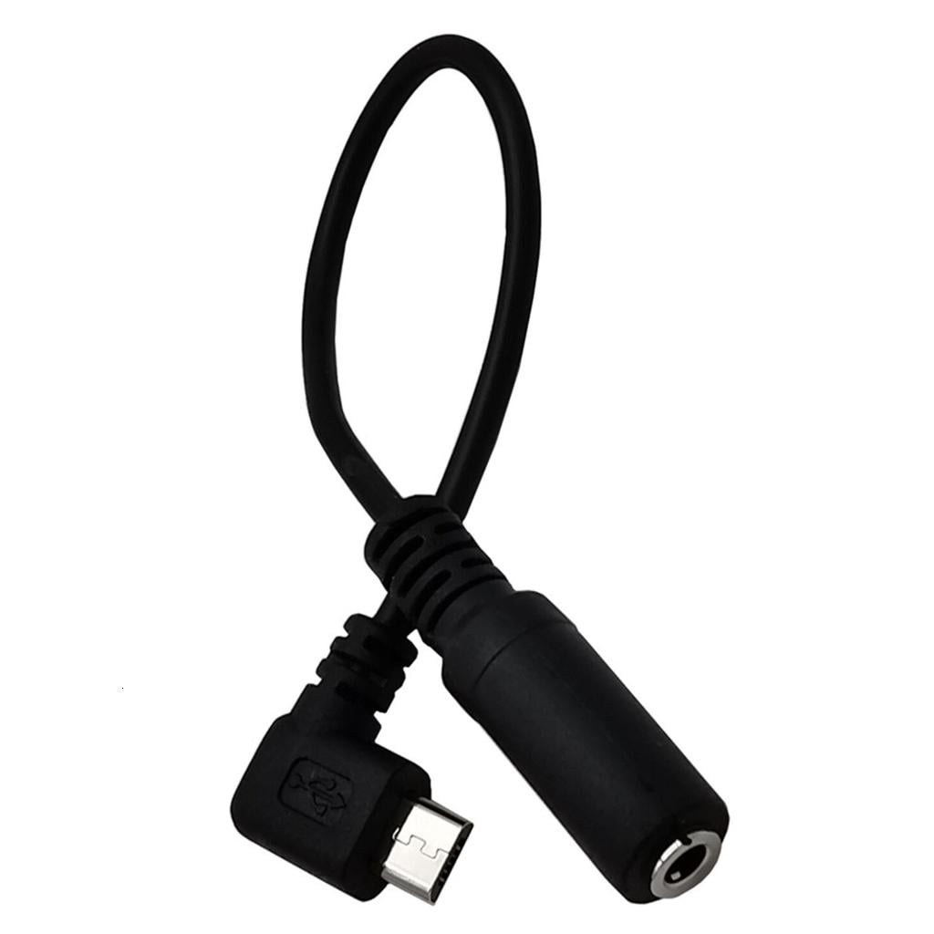 XISAOK Right Angle Micro USB Male to 3.5mm Jack Audio Adapter Cable ...
