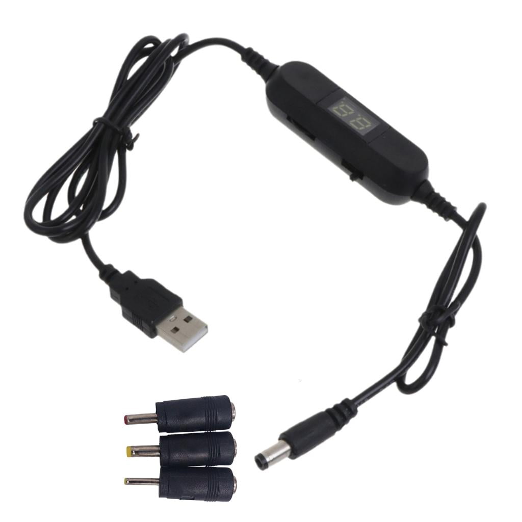 XISAOK USB 5V to DC 1.5V-12V USB Voltage Step Up Converter Cable Volt ...