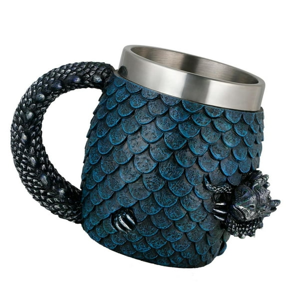 XISAOK Unique Dragon Design Insulated Coffee Mug Stainless Steel Resins ...