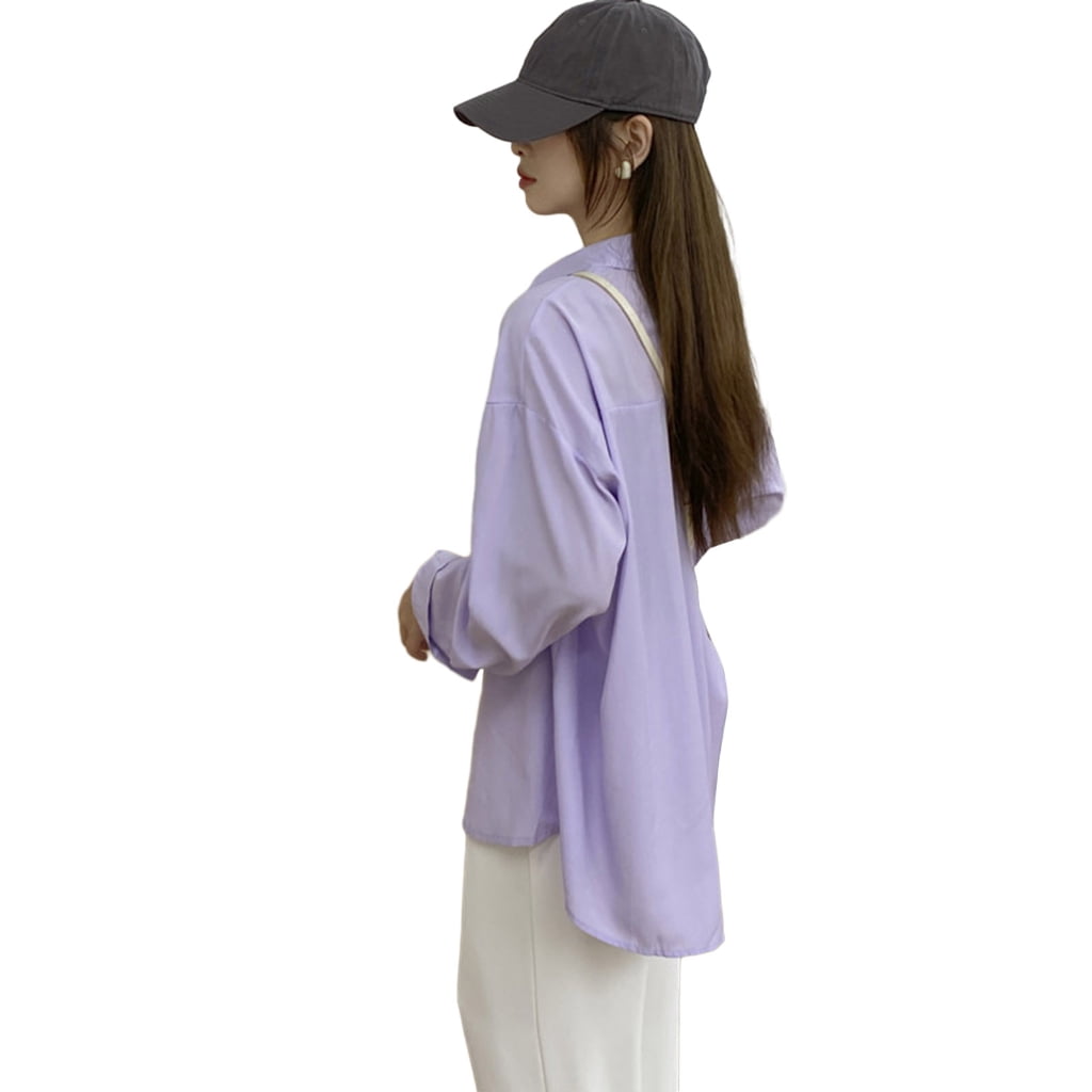 XISAOK Women's Buttons Down Shirt Collar Button Up Shirt Blouse Tunics ...