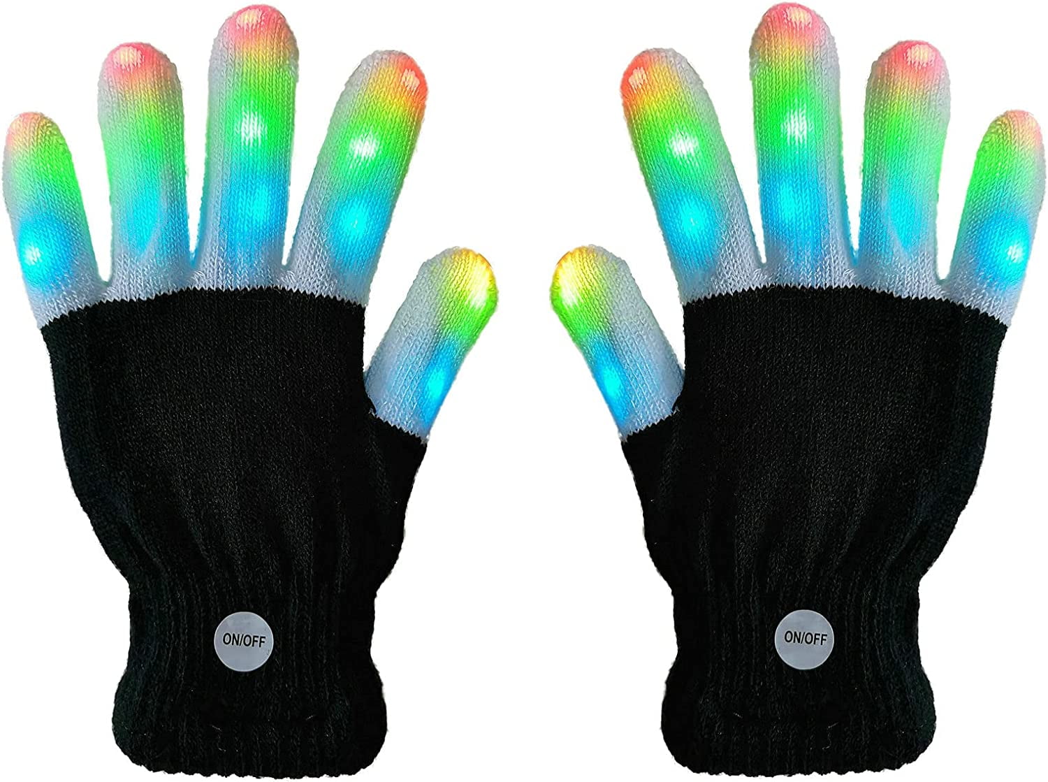 XISFORX Led Gloves Flashing Glowing Rave Glove for Kids Halloween Party ...