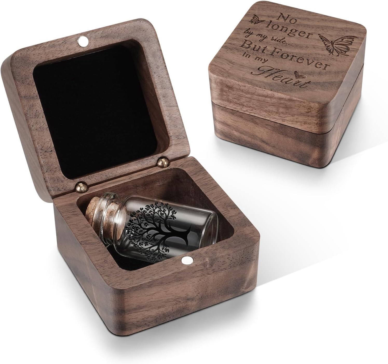 XIUDA, Wooden Box for Ashes, Small Glass Urn, White Tree Urn - Walmart.com