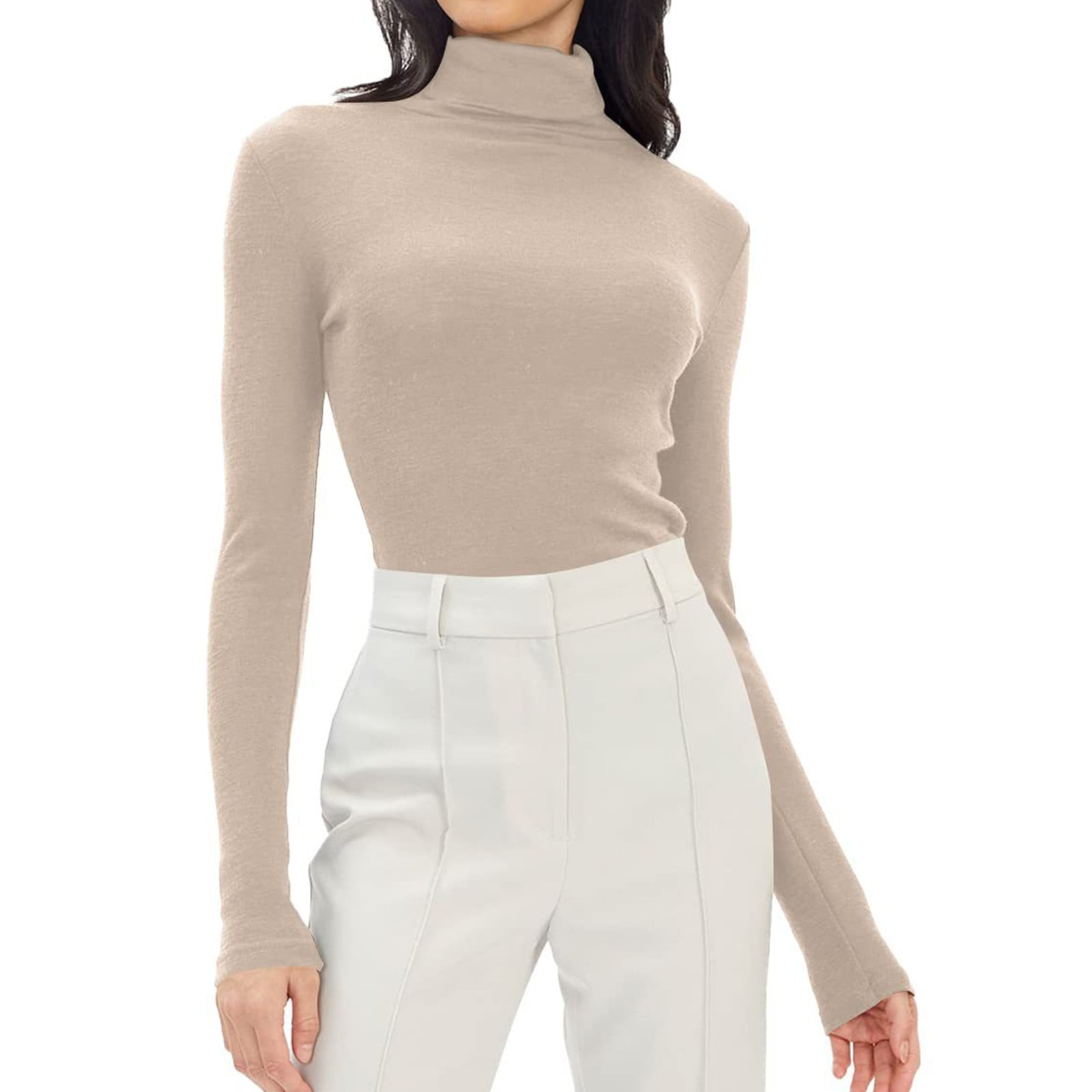 Xiuh Tops For Women Turtleneck Long Sleeve Shirts Mock Neck Fall