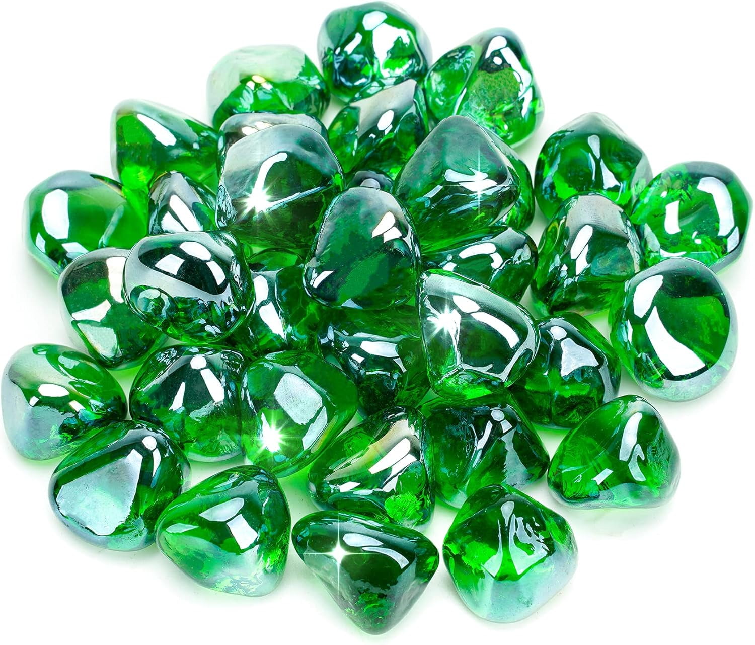 XIULIN 10-Pound Fire Glass Diamonds - 1/2 inch Luster Fire Glass for ...