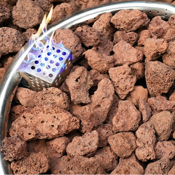 XIULIN 10lb Red Lava Rocks for Fire Pit, 1/2"-2" Volcanic Rock for ...