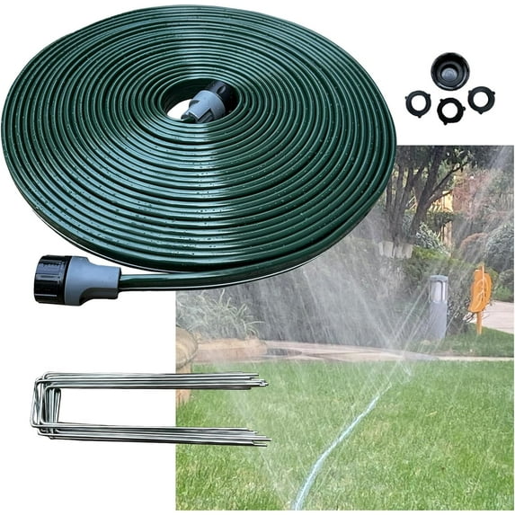 XIULIN 2025 Sprinkler Hose & Soaker Hose for Yard - 50 FT Reinforced ...