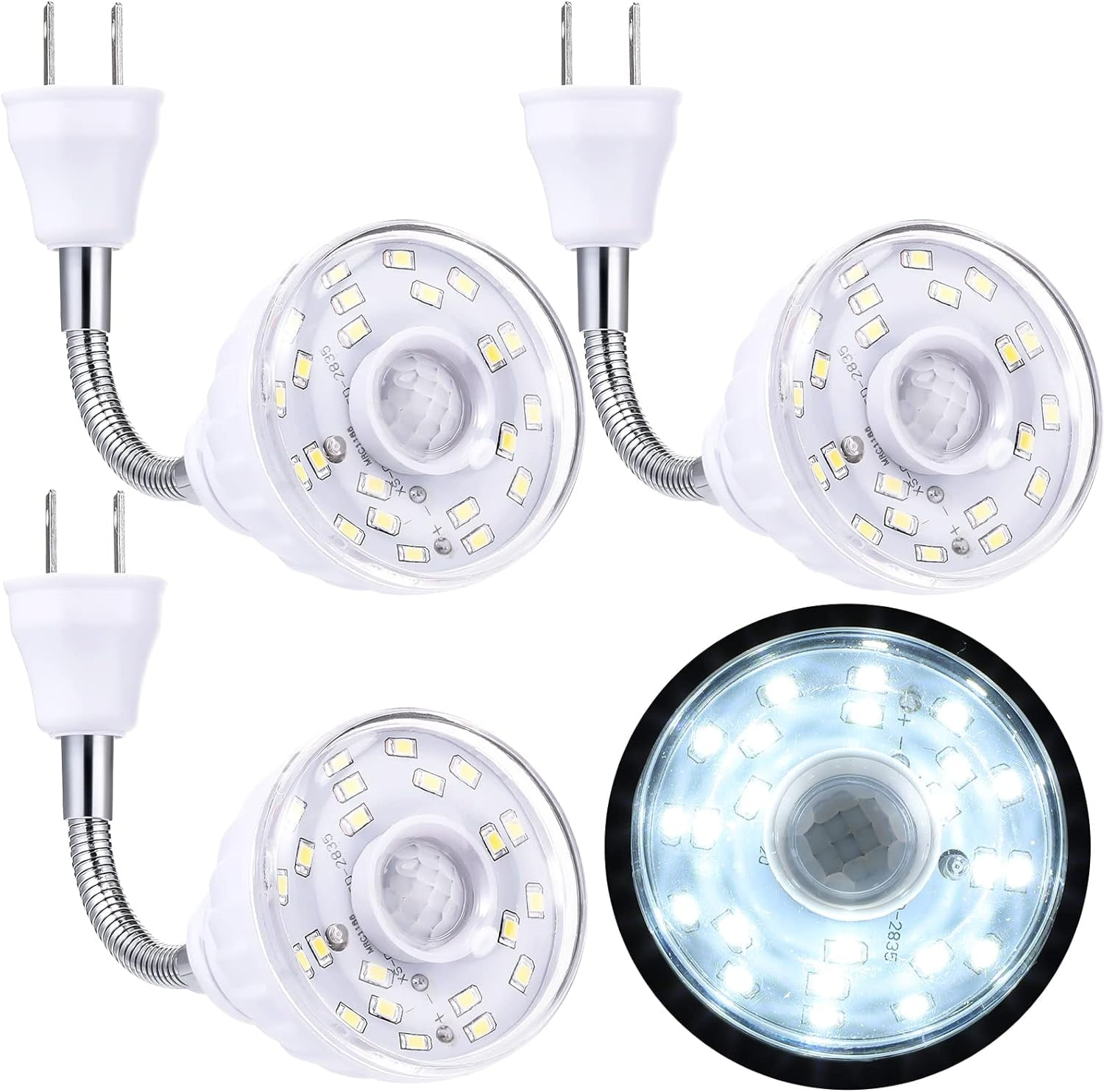 XIULIN 3 Pack Motion Activated LED Night XIULIN Plug in Smart Dusk Dawn ...