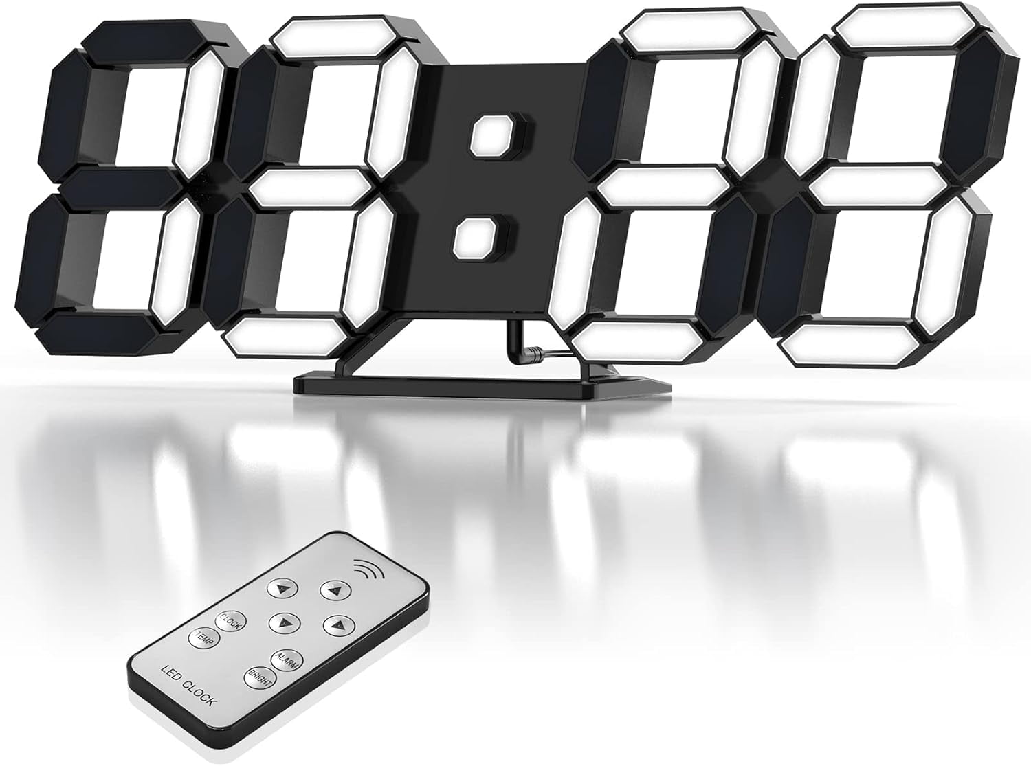 XIULIN 3D LED Clock Desk Alarm Clock Wall Clock with Remote Control, 9. ...