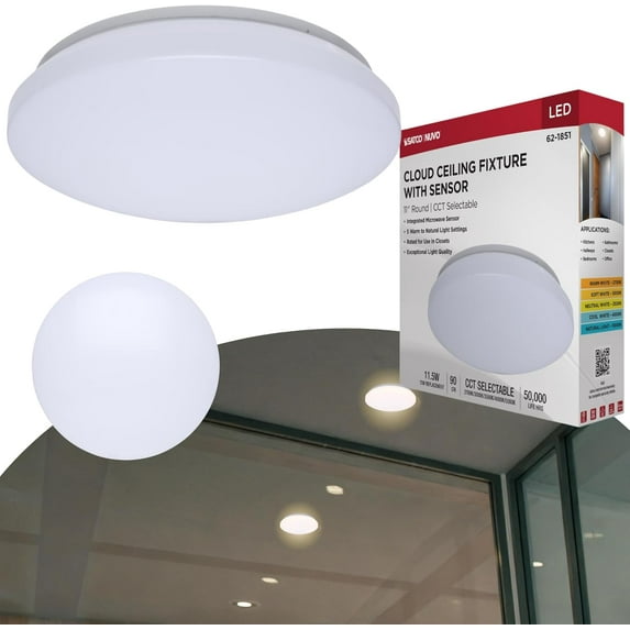 XIULIN 62-1851 11" LED Cloud Flush Mount with Motion Sensor, 11.5W ...