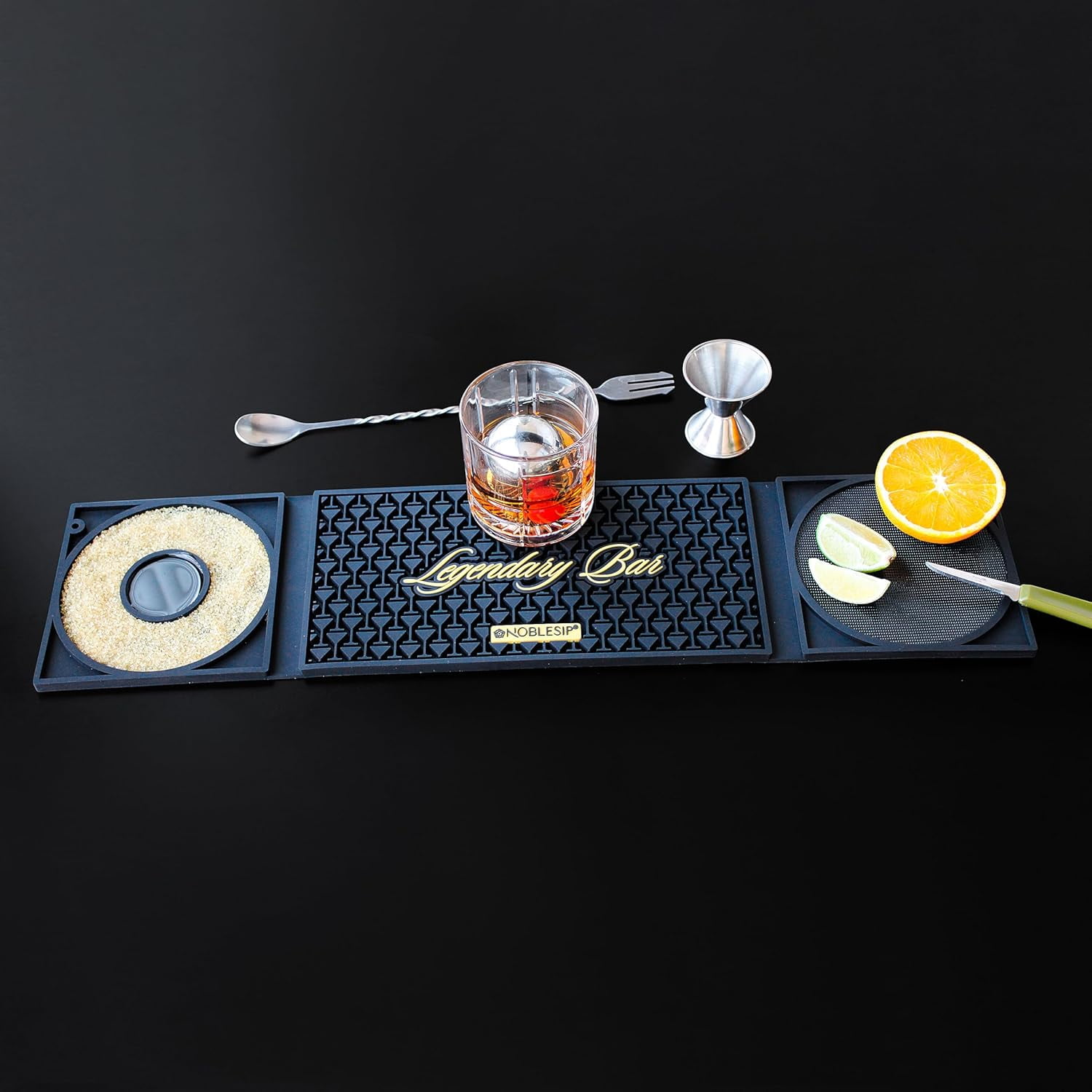 XIULIN Bar Mat 3in1 𝗜𝗡𝗡𝗢𝗩𝗔𝗧𝗜𝗩𝗘 with Cutting Board and Glass Rimmer ...