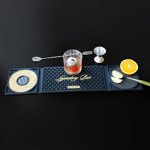 XIULIN Bar Mat 3in1 𝗜𝗡𝗡𝗢𝗩𝗔𝗧𝗜𝗩𝗘 with Cutting Board and Glass Rimmer ...