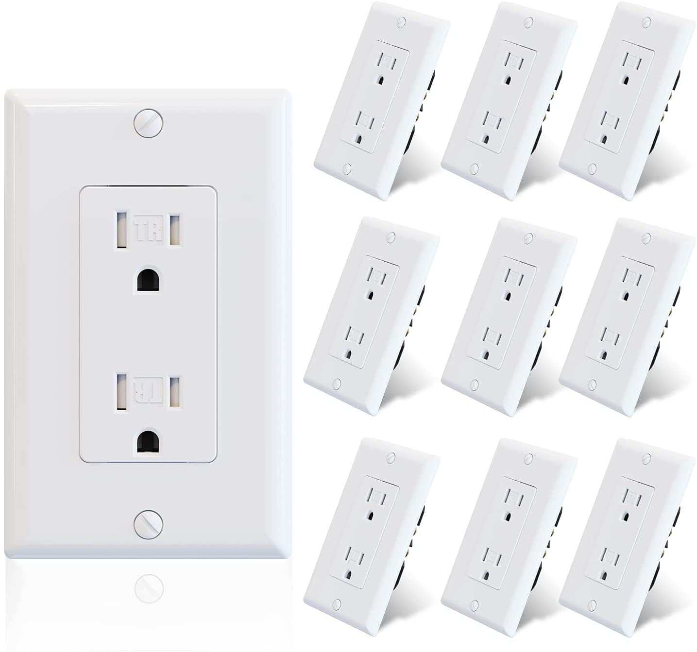 XIULIN Decorator Wall Receptacle Outlet, Tamper Resistant 15 Amp ...