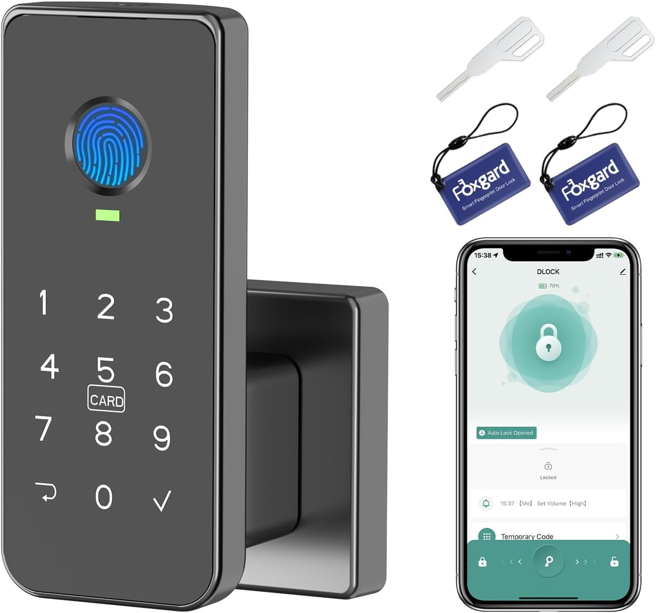 XIULIN FinXIULINrprint Door Lock – 5-in-1 Biometric Smart Lock with ...