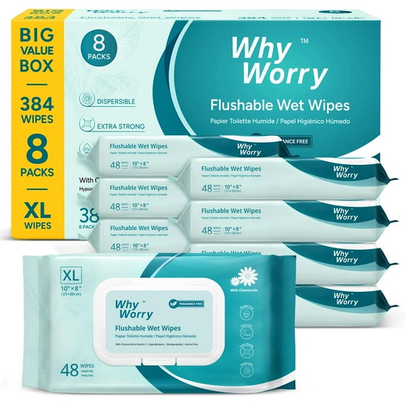 XIULIN Flushable Wipes for Adults, Extra LarXIULIN 8"x10" Butt Wipes ...