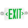 XIULIN Green LED Exit Sign with Emergency Lights, Two Adjustable Head ...