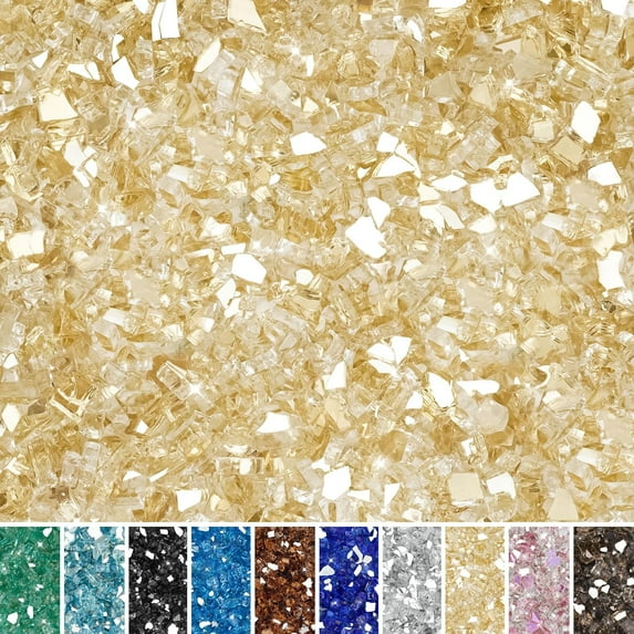 XIULIN High Luster 10-Pound Fire Glass Fire Pit Fireplace Landscaping ...