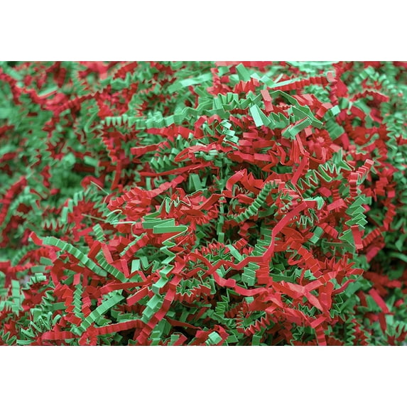 XIULIN Made In USA 3-Ply Crinkle Cut Shredded Paper 2 lbs (Red & Green ...