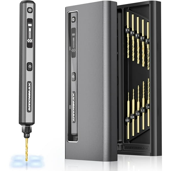 AM XIULIN Mini Drill Pen, 5-Speed, LED Lights, OLED Display, Aluminium ...
