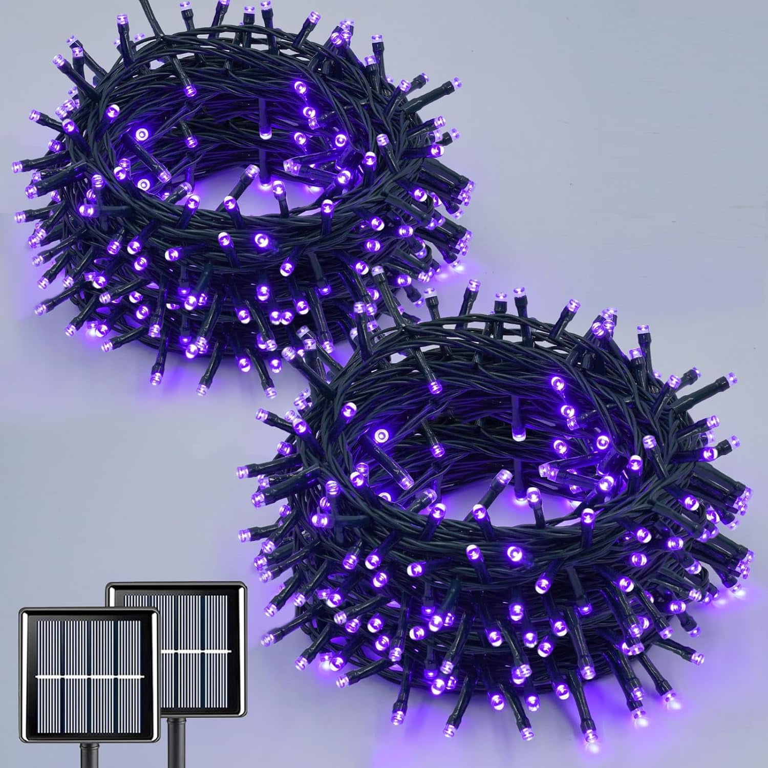 XIULIN Purple Solar Christmas XIULINs, 2 Pack XIULINch 66ft 200 LED ...