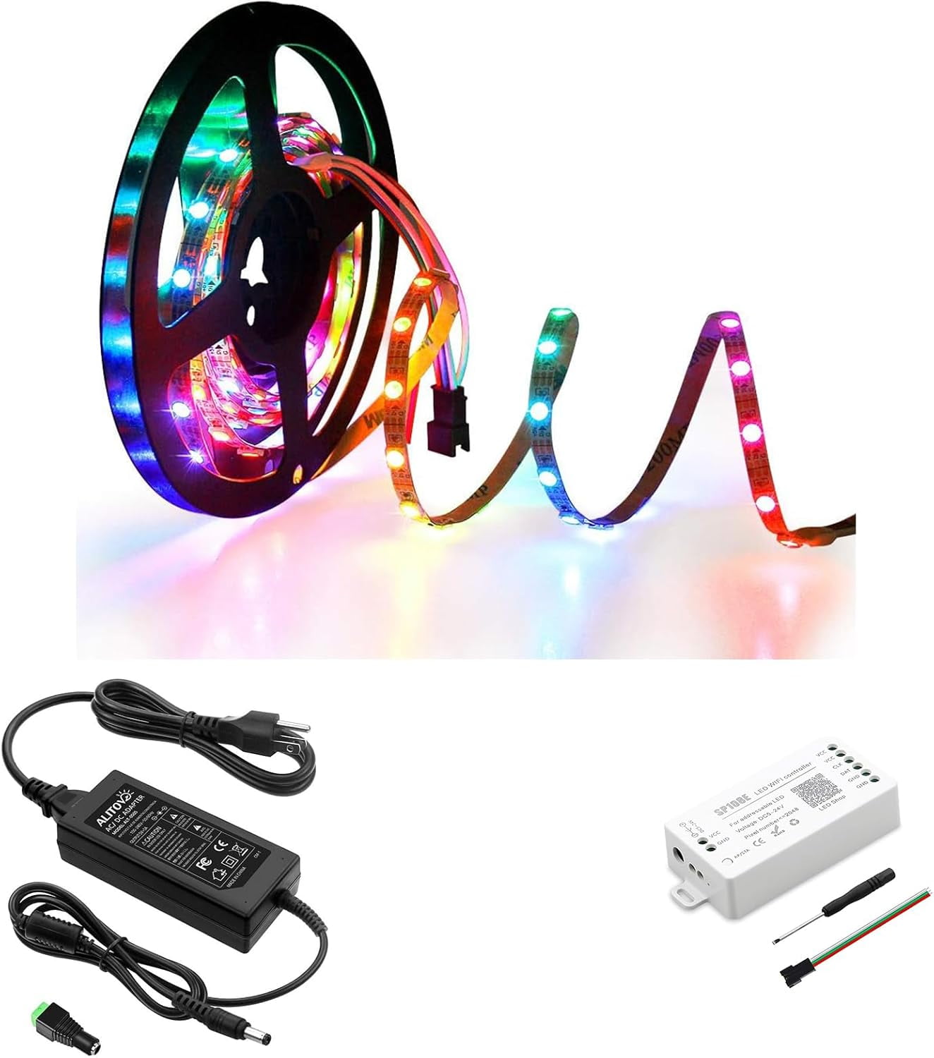 XIULIN WS2812B LED Strip, 5mm Width Super Narrow RGB Addressable LED ...