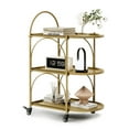 XIV Bar Cart, Home Bar Serving Cart, Metal Kitchen Carts with Storage ...