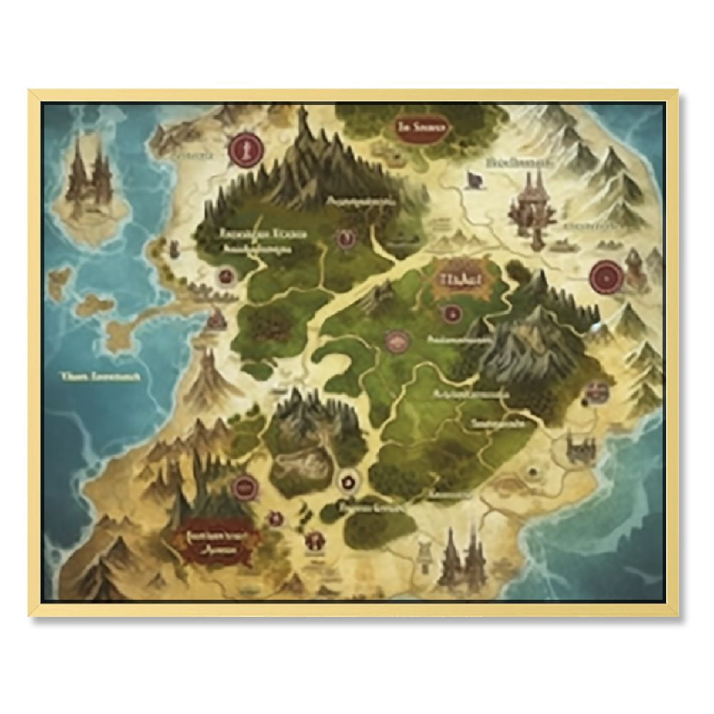 XIV Online A Realm Reborn Full Map Poster for Home Decor Wall Art ...