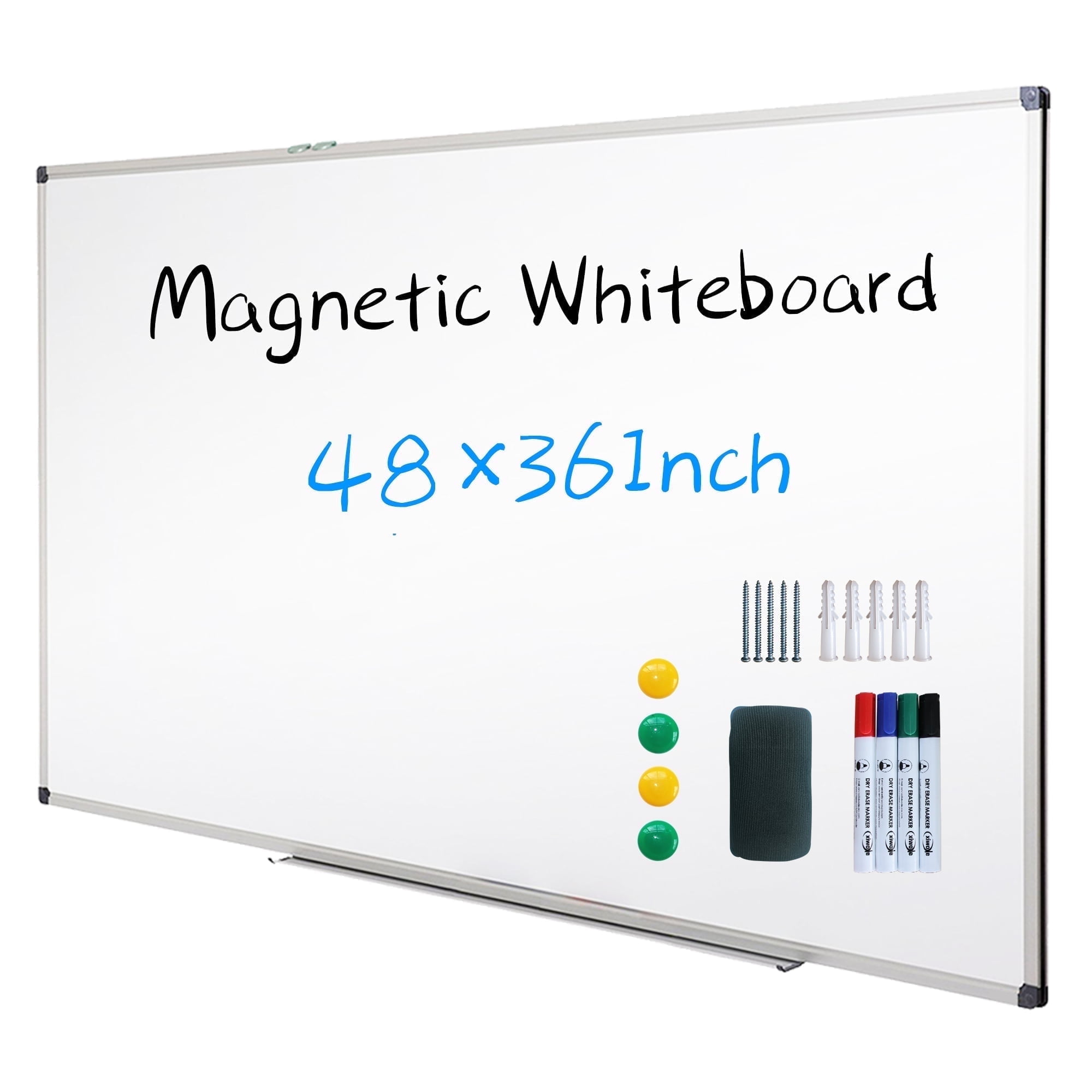 XIWODE Large Magnetic Whiteboard, 48 x 36 inches, Wall Mounted White ...