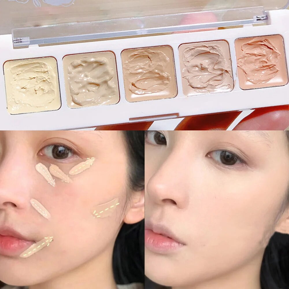 XIXI 5 Colors Corrector Palette Color Correcting Concealer Palett Face ...