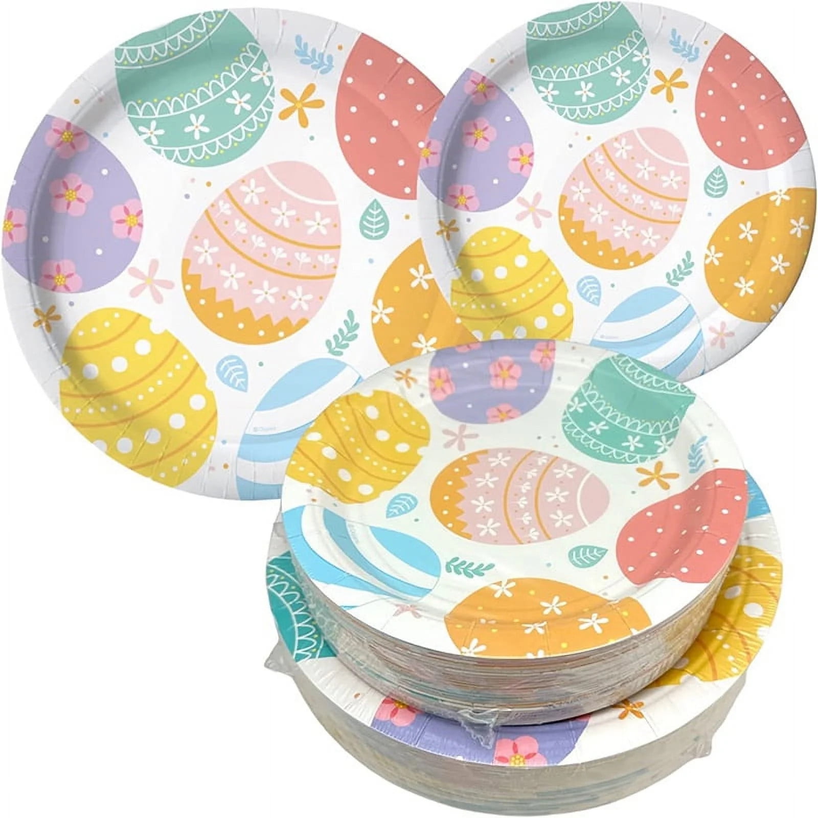 XIXISTARYY Easter Egg Disposable Dinner Plates 100 Count, 9 Inch and 7 ...