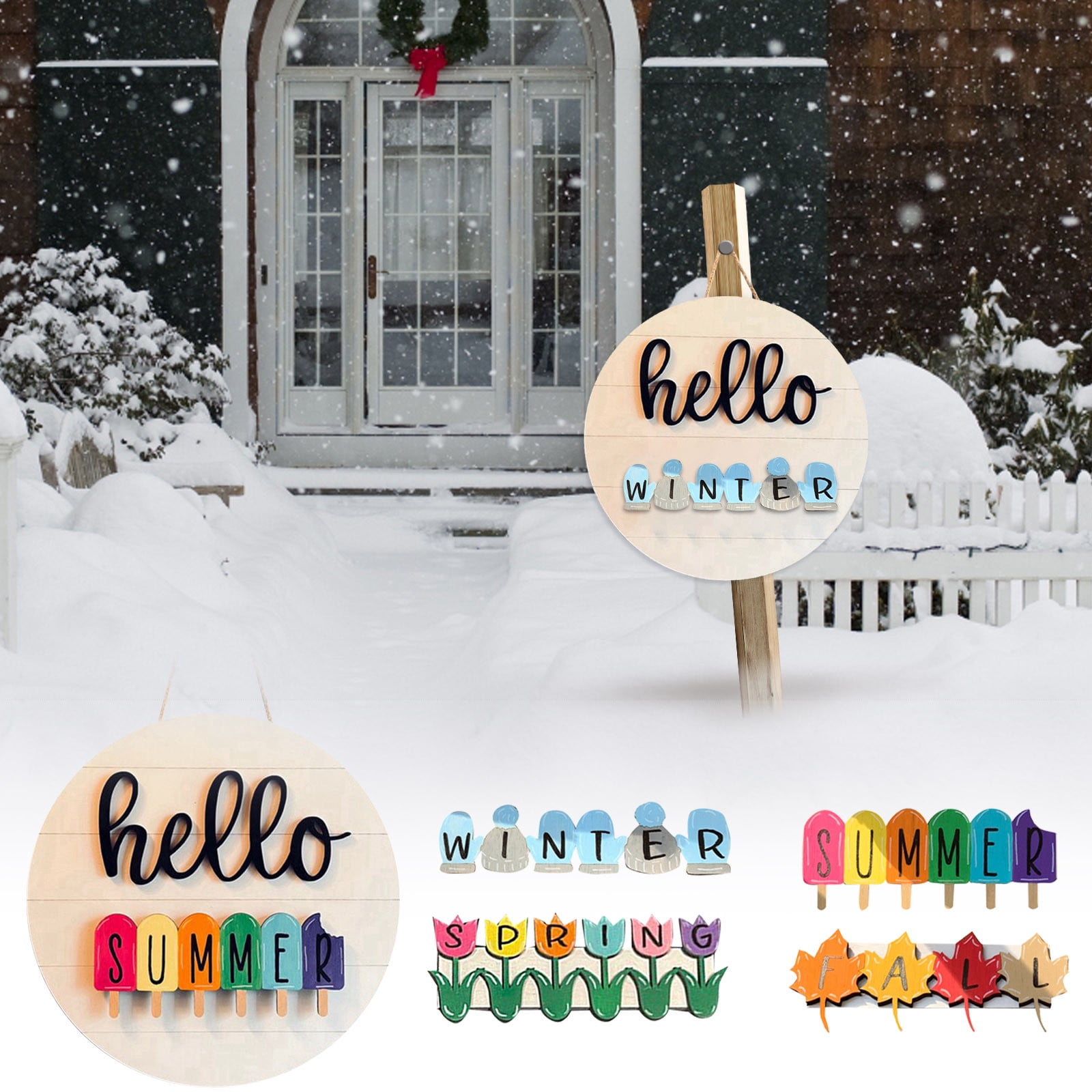 XIXISTARYY Home Essentials Interchangeable Seasonal Sign Fall Winter ...