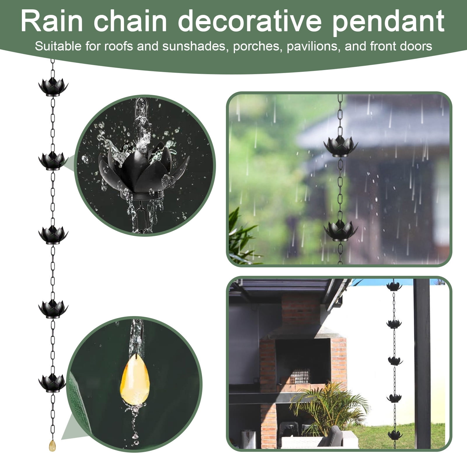 XIXISTARYY Home Essentials Rain Chain, Chain For Exterior Gutters, With ...